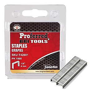Proferred T42001 Staples, 1.2 mm Thick x 10.6 mm Wide, 1/4" (6 mm) Height