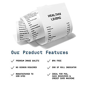 2 1/4" X 50' (50 Rolls) BPA FREE Thermal Receipt Paper Roll for Verifone VX520 VX670 VX680 VX690, Clover Flex, Ingenico iCT220 iCT250