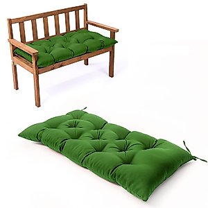 Waterproof Lounger Seat Cushions Outdoor Loveseat Bench Seat Pads Tufted Bench Cushion (47.2 X 19.7 Inch, Green)