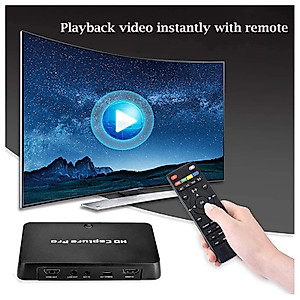 Ezcap295 1080P Game Capture Card via HDMI/Ypbpr/AV Input with Schedule Recording/Remote Control Compatible with Nintendo Switch PS4 and PS3, Xbox one, N64, Blu-Ray