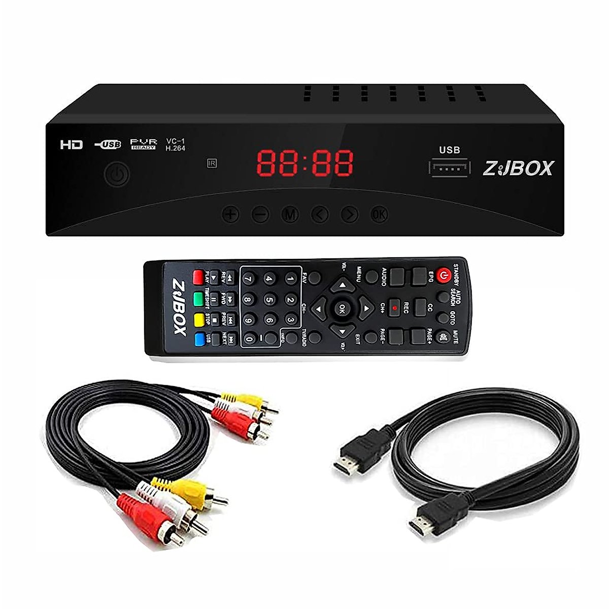 Digital TV Converter Box, ATSC Cabal Box - ZJBOX for Analog HDTV Live1080P with TV Recording&Playback,HDMI Output, Timer Setting TV Tuner Function Set Top Box Digital Channel Free