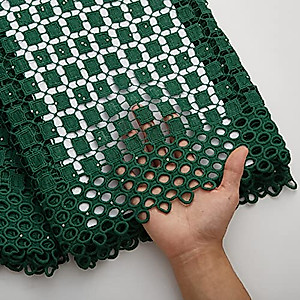 SJD LACE African Lace Fabric 5 Yards, French Soft Pure Embroidery Guipure Cord Lace Fabric for Wedding Party Dress Sewing 26866