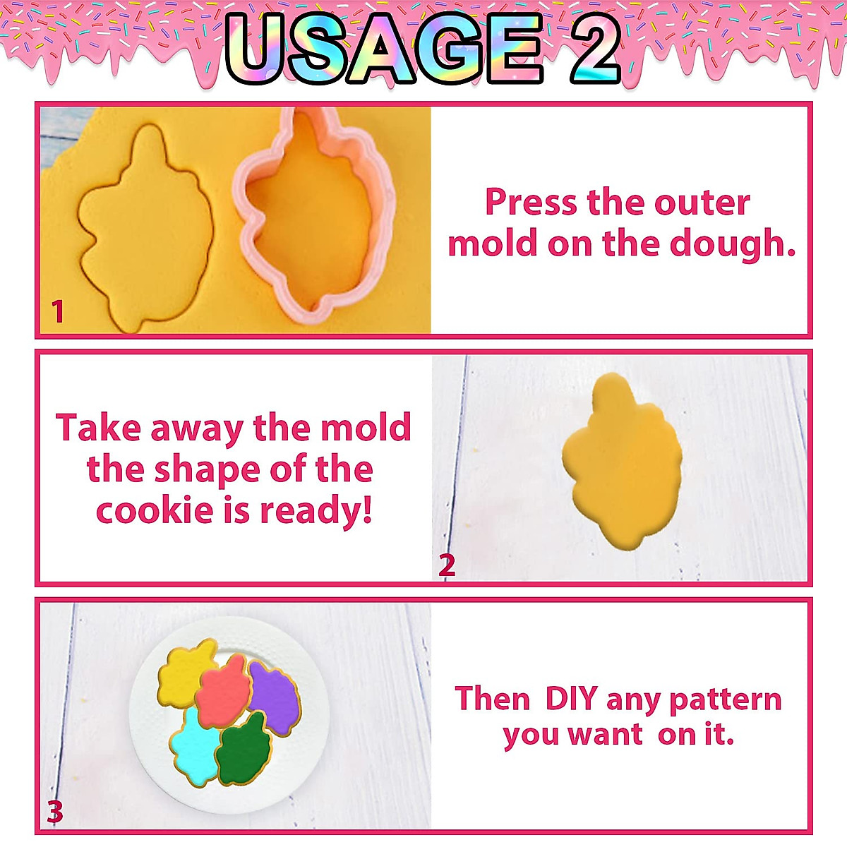 Leesgel Unicorn Party Decorations, 8 Styles Unicorn Cookie Cutters for Kids Birthday Party Supplies Favors, 3D Unicorn Biscuit Fondant Cookie Cutters Shapes for Baking