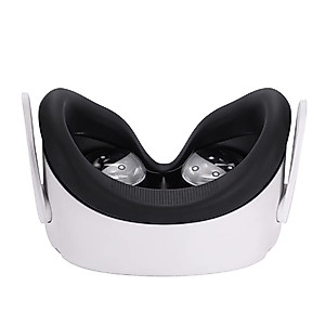 VR Silicone Face Covers Compatible with Oculus Quest 2,Light-Thin VR Face Pads,Waterproof Anti-Dirty Replacement Facial Cushion VR Pads Accessories(Black)