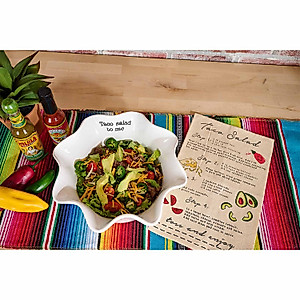 Mud Pie Circa Taco Salad Bowl and Towel Set, White, 5" x 10" dia