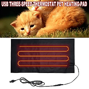 Pet Heating Pad, 5V 2A USB Pet Warmer Heating Pad Electric Heater Pad Winter Warm Carpet for Animals Pet Heater Mat Carpet (Large)