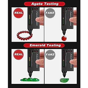 Diamond Tester,High Accuracy Diamond Tester Pen,Professional Diamond Detector for Novice and Expert(Black,Battery Included)