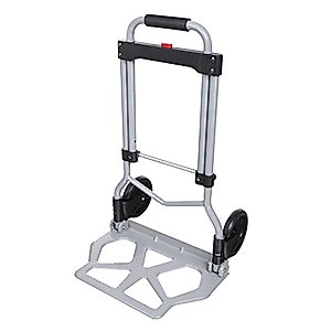 Folding Hand Truck Dolly, 100Kg/220 lbs Heavy Duty 2-Wheel Aluminum Cart Compact and Lightweight for Luggage, Moving and Office Use