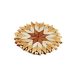 Set of 3 Small Handmade Wooden Trivets for Hot Dishes - Two 6" and one 7"- Coasters and Hot Pads - Great Kitchen Gift Idea - by SPL Woodcraft Ukraine