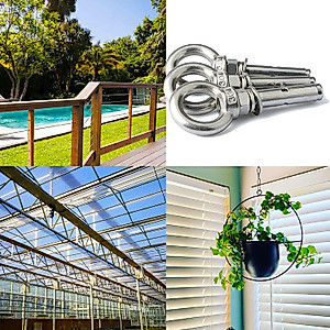 Reedny,Eyebolt Bolt Stainless Steel Wall Concrete Brick Anchor Expansion Bolts Ring Screw Eyes,Heavy Duty Anchor Fastener Eye Bolt (M8, 4 Pcs)