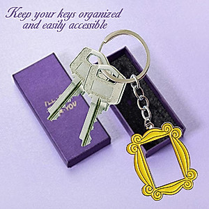 HomeWelt Frame Yellow Peephole Handmade Door Frame As Seen on Monica's Door Keychain, Great Present for Friends Fan! (Metal), Purple, Medium