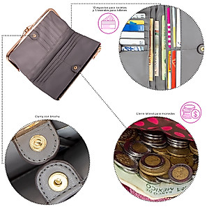 Nicole Lee Catalina Kiss Lock Bifold Wallet, Small Evening Style Clutch Wallet, RFID Blocking (Sara is Soft but Strong)