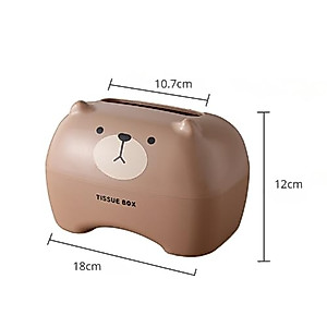 WISELADY Cartoon Tissue Box,Fashionable Desktop Decoration,Table Organizer,Tissue Box,Table Storage,Tissue Dispenser (Brown,Medium)