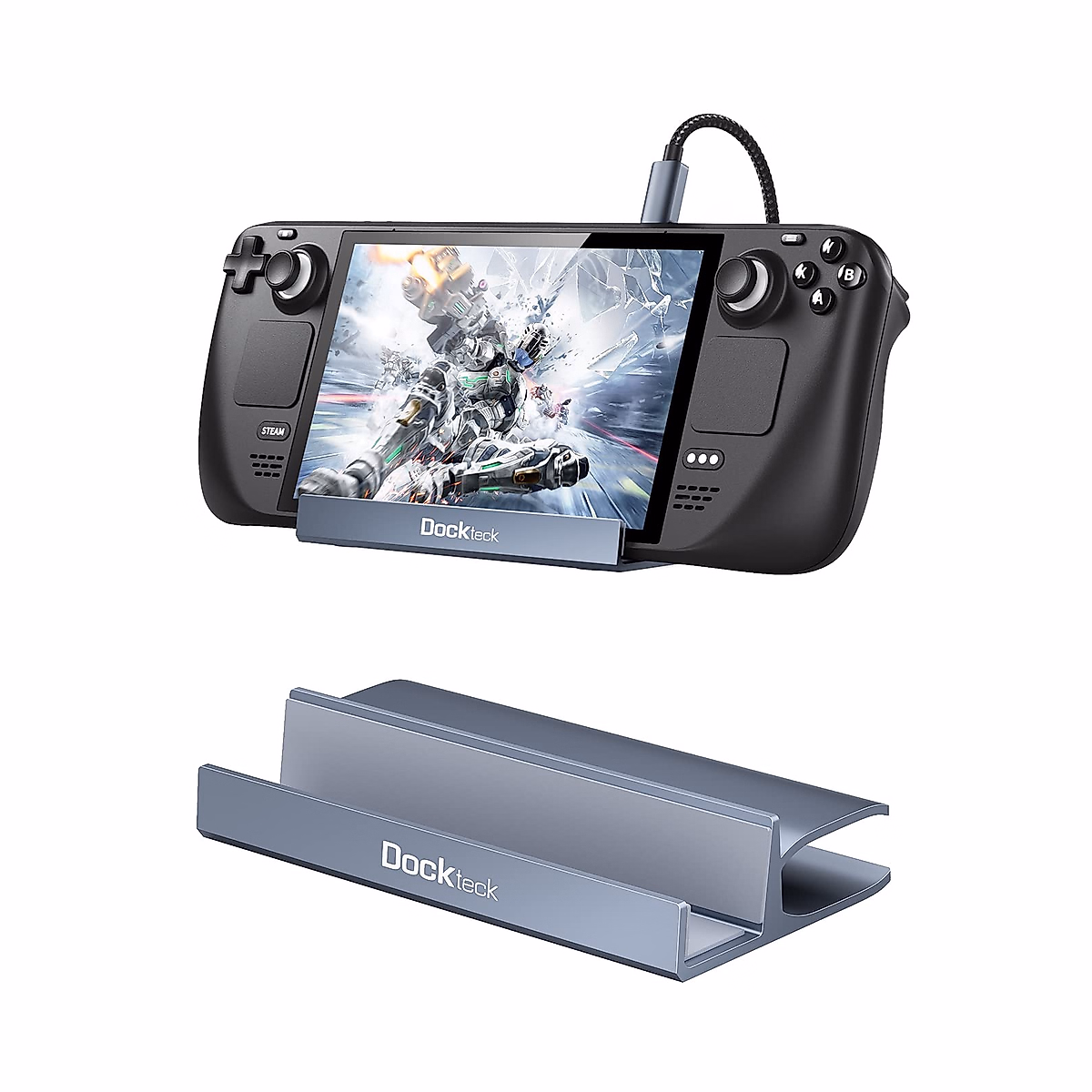 dockteck Steam Deck Stand Base, Steam Deck Holder Base with Anti-Slip Silicone Pad, Steam Deck Base, Accessories for Steam Deck/Switch/iPad/Phone