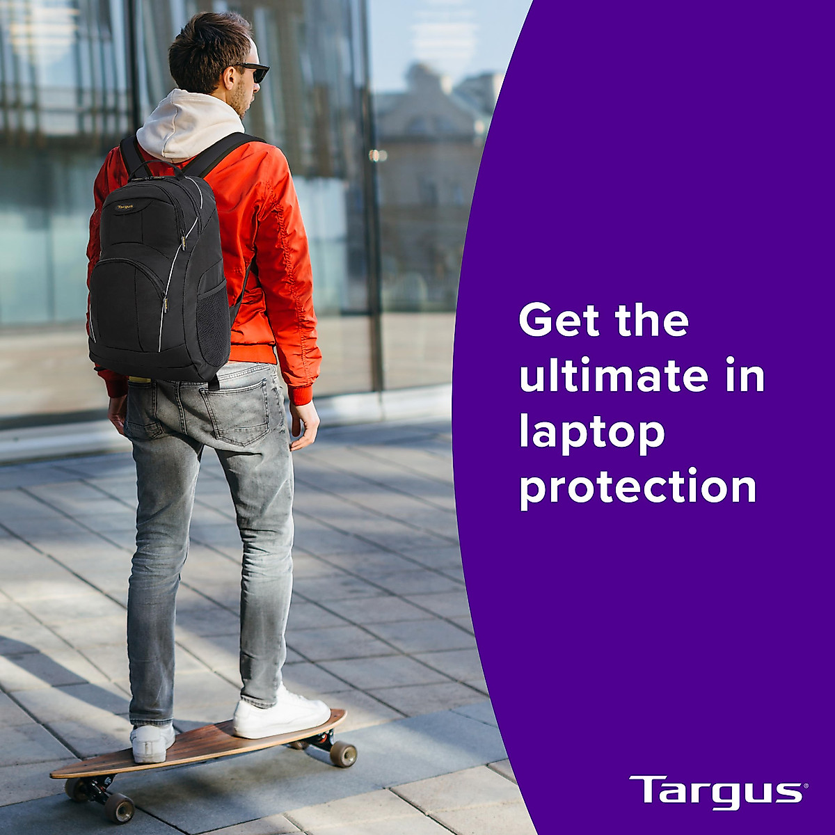 Targus Motor Backpack Ultimate Laptop Protection for Business Professional & College Student Travel with Durable Water-Resistant Material, Back Padding Support, Fits 16-Inch Laptop, Black (TSB194US)