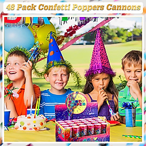 Honoson Confetti Poppers Cannons Confetti Cannon Poppers Confetti Shooters Air Compressed Cannon for Wedding Birthday Gender Reveal Graduation Baby Shower Decoration Favor (24 Pcs, 4.33 Inch)
