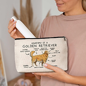 AWSICE Golden Retriever Makeup Bag Anatomy Of A Golden Retriever Cosmetic Bag Lover Gift For Pet Dog Lover Women Sister Friend-A15