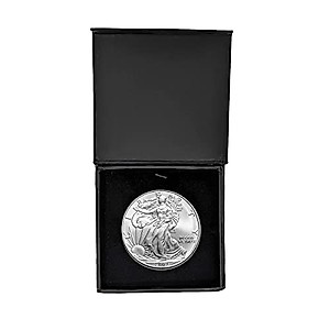 2007 - U.S. Silver Eagle in Plastic Air Tite in Magnet Close Black Gift Box - Gem Brilliant Uncirculated Dollar US Mint Uncirculated