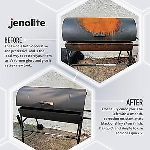 JENOLITE Directorust BBQ & Stove Aerosol Paint | BLACK | Very High Temperature Resistant Up to 1200°F (650°C) | BBQs, Stoves, Chimineas, Automotive, Fire Screens & Surrounds | 13.5 Ounces (400ml)