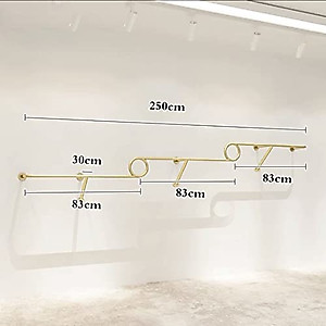 NABOOJ Gold Clothing Rack, Free-Standing Industrial Pipe Clothes Rack Display Rack, on Wall for Hanging Clothes Retail Display