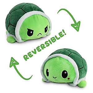 TeeTurtle - The Original Reversible Turtle Plushie - Green - Cute Sensory Fidget Stuffed Animals That Show Your Mood 4 inch