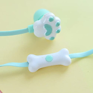MuYiYi11 Bluetooth Earphones & Headphones Portable Cartoon Cute Cat Claw 3.5mm Jack Wired in-Ear Phone Earphones Headphone, Blue