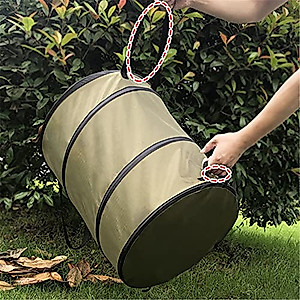 TraveTR TraveT Heavy Duty Garden Bin Pop Up Camp Trash Can for Garbage Litter Storage Collection Armygreen