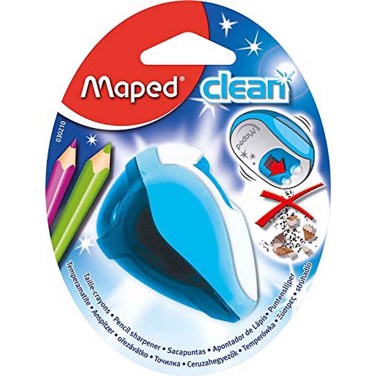 Maped Clean 2 Hole Pencil Sharpener, Assorted Colors (030249)