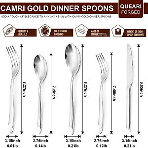 QUEARI Wave 20-Piece Silverware Set, Forged Stainless Steel Flatware Set, Cutlery Set Mirror Polished, Dishwasher Safe, Service for 4