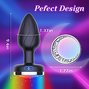 Vibrating Butt Plug, DANKIS Anal Plug with Flashing Light Base, Anal Sex Toys for Men Vibrator, Prostate Massager Adult Toys for Men's Sex, Toys/Woman Sex Anal Vibrator for Her Adult Pleasure