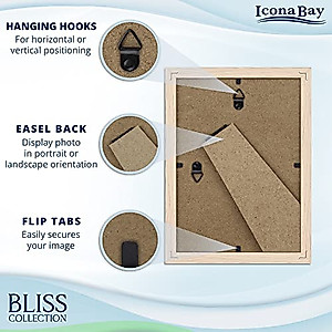 Icona Bay 5x7 Light Oak Picture Frame, Modern Style Wood Composite Frame, Table Top or Wall Mount, Bliss Collection