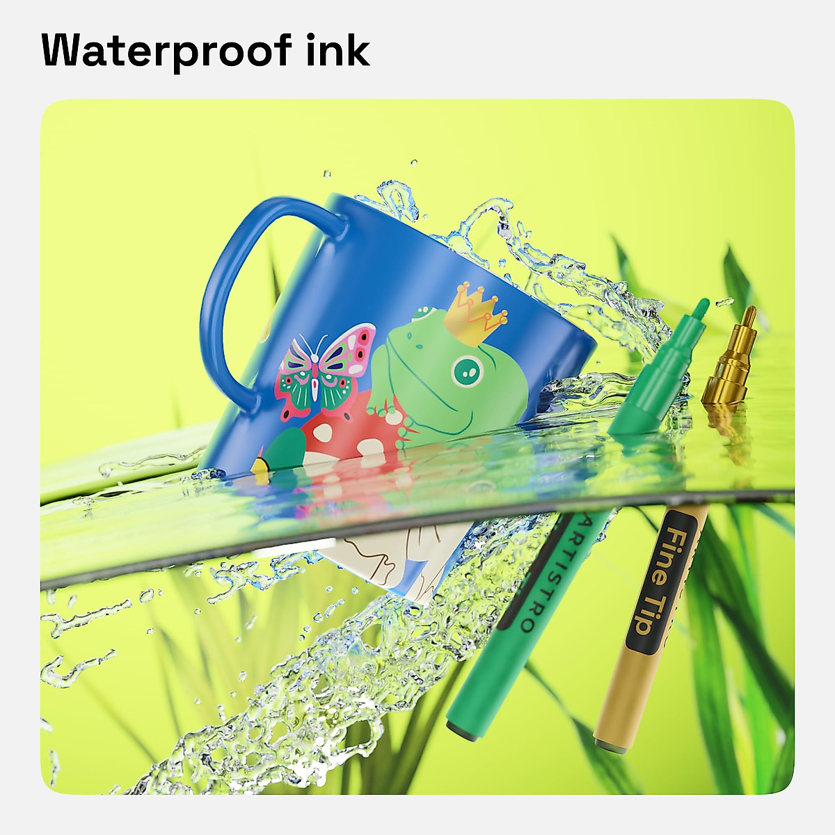 ARTISTRO Paint Pens for Rock Painting, Stone, Ceramic, Glass, Wood, Plastic, Mugs, Metal, Fabric, Canvas. Set of 15 Quick Dry, Permanent, Waterproof and Oil Based Paint Markers Fine Tip