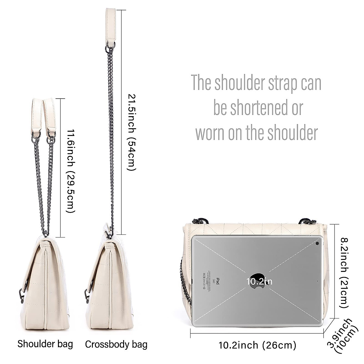 LOVEVOOK Quilted Crossbody Bags for Women Leather Shoulder Bag with Chain Strap