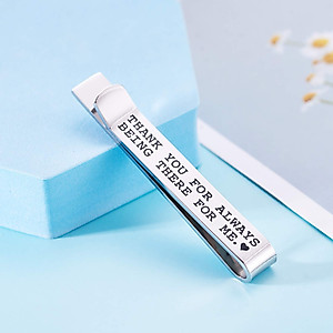 Wedding Gifts Brother Gifts Brother Of The Bride Man of Honor Groomsman Tie Clip Stainless Steel Polished Finish 2 Inches By 3/8 Inch (Brother of the Bride - Thank You)