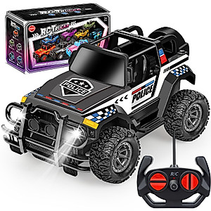 Bloolilies Remote Control Police Car, Remote Control Car for Boys 4-7, 1:20 Scale Rc Truck with LED Headlights Racing Car Toys Birthday Gifts for Kids Age 3 4 5 6 7 8+