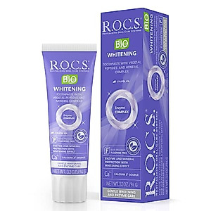 R.O.C.S. Toothpaste - Enamel Whitening Teeth Gum Protection - Non-Fluoride Oral Care for White Teeth, Healthy Gums (BioWhitening, Pack of 3)