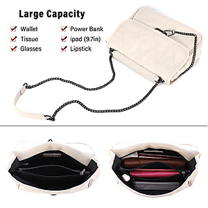 LOVEVOOK Quilted Crossbody Bags for Women Leather Shoulder Bag with Chain Strap