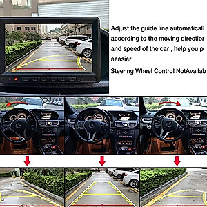 Backup Camera for Car, Rear View Camera with Moveable Guideline, CCD HD Image,IP67 Waterproof, Super Night Vision 170° Wide View Camera, 4 Layer Glass Lens, for Car Pickup Truck SUV RV Van (Black)