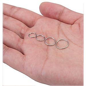 Masedy 24Pcs 20G 316L Stainless Steel Nose Rings Hoop Tragus Cartilage Helix Piercing Lip Septum Ring Silver Bendable
