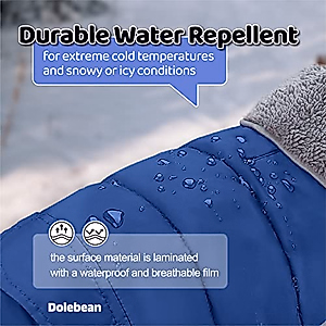 Dog Coat Winter Snow Jacket Cold Weather Warm Clothes Waterproof Windproof Vest for Medium Large Small Dogs Adjustable Blue S