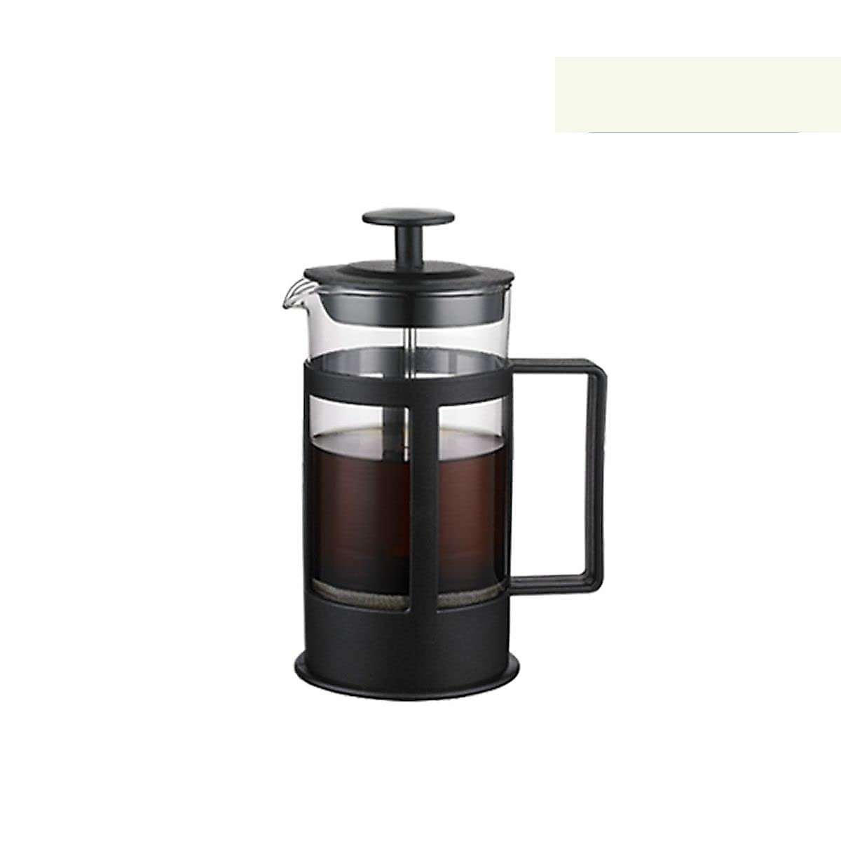 French Press Coffee Maker Espresso and Tea Maker with Triple Filters Stainless Steel Plunger and Heat Resistant Borosilicate Glass(350ml)