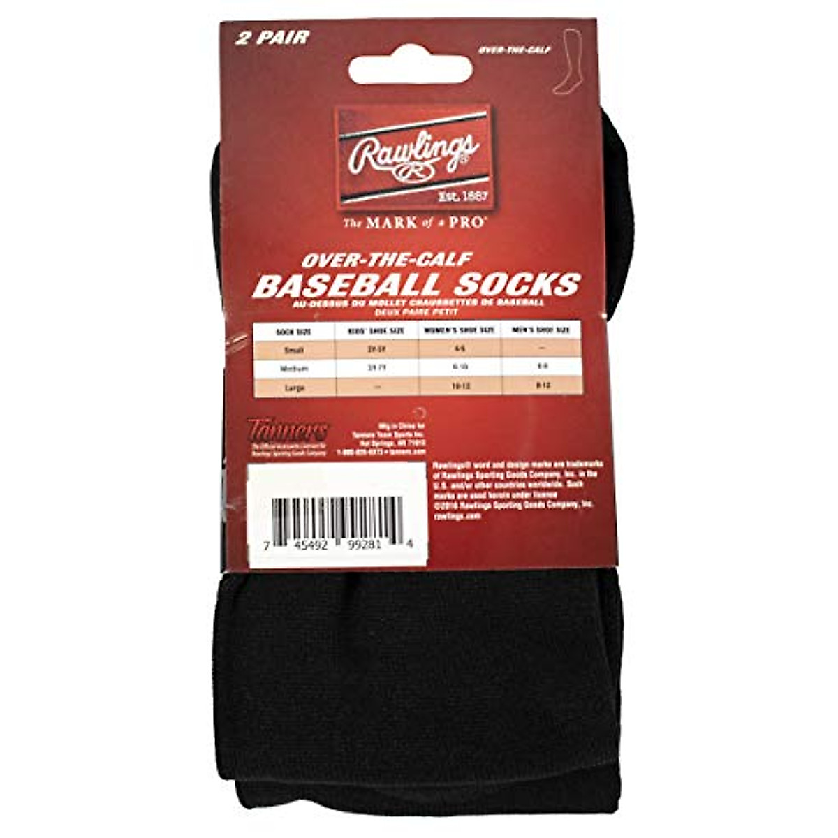 Rawlings Baseball/Softball Socks | 2 Pair | Small | Dark Green