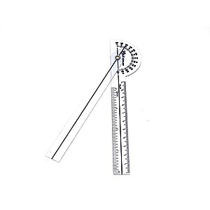 Goniometer Transparent Orthopedic Angle Ruler Plastic Goniometer 360 Degree for Body Measuring Tape Goniometer Protractor Ruler (Economy Gonio 6 Inch)