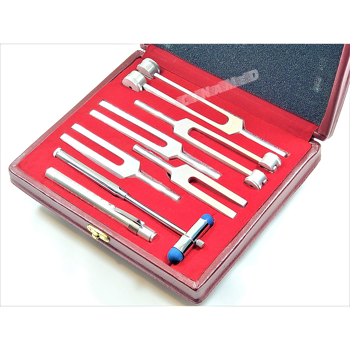 Set of 6 EA Tuning Forks Set Medical Surgical Chiropractic Physical Diagnostic Instruments Tuning Fork + Free Reusable Penlight