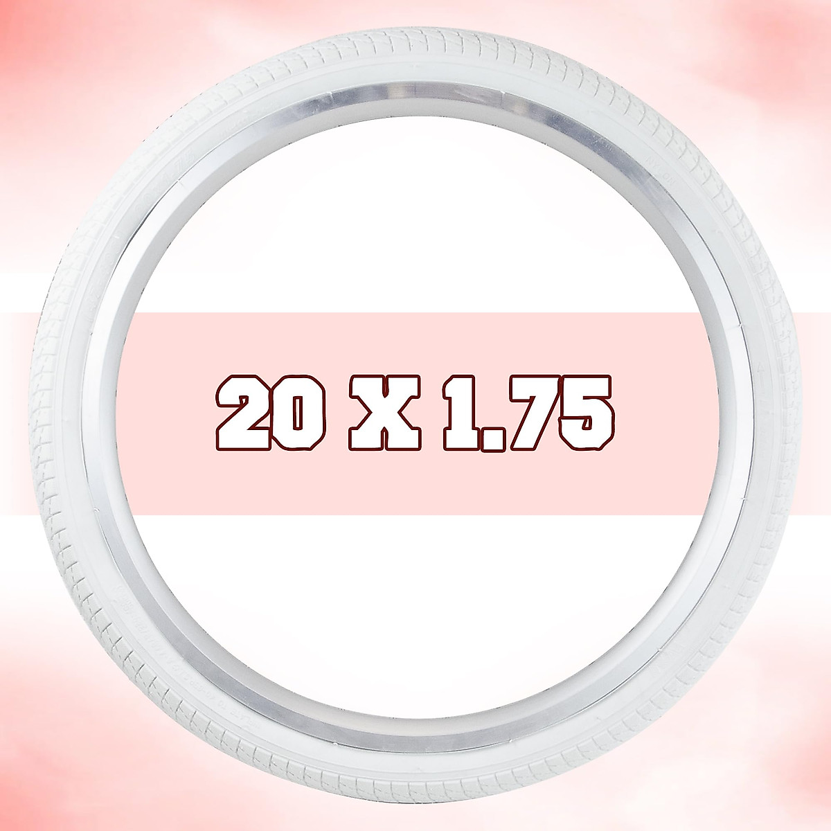 WEEROCK Two Pack 20 Inch 20 * 1.75 White Bicycle Tire,Bike Tyre for 20 Inch MTB, Kid Bike,Child Bicycle, Student Bike, Girl Bicycle, Tricycle.