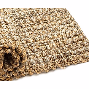 IRONGATE Jute Handspun Area Rug - Premium Jute Handwoven Reversible Chunky Textured Tan Beige Neutral Throw Accent Rug Carpet - Rustic Farmhouse Living Room Bedroom Den Study Décor -24" x 36" Natural