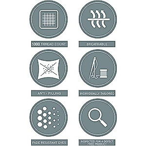 Crown Collection Luxuriate Hotel 1000-TC Hypoallergenic Ultra Soft 100% Egyptian Cotton Super King Plus 120X120 Dark Gray Solid Pinch Plated Duvet Cover with Zipper Colser & 2pcs Pillow Case Set