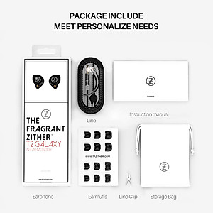 THE FRAGRANT ZITHER in Ear Headphone, TFZ T2 Galaxy Stereo Gaming Earphone, in-Ear Monitors, 3.5mm Bass Music HiFi Earbuds IEM, Compatible for iPhone and Android and PC