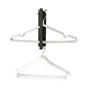 N/B Hanger Organizer, heaohu Single Row Large Capacity Multifunctional Magnetic Washing Machine Clothes Hangers Storage Rack, Artifact Balcony Finishing Clothing Rack Clip Free Punch Racks White