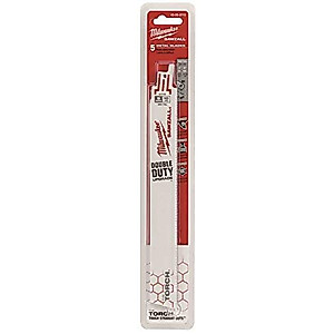 Milwaukee Electric Tool Corporation 48-00-5713 Milwaukee 9 in. 10 TPI TORCH Thick Metal Cutting SAWZALL Reciprocating Saw Blades (5-Pack)